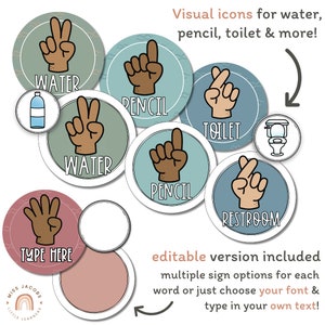 Hand Signals | Cute Sea Life Classroom Decor | Editable - Etsy