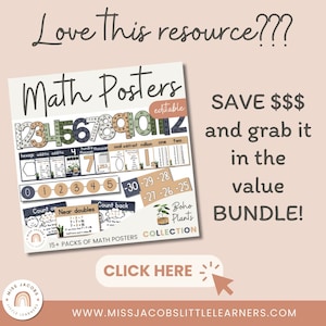 Place Value Display Posters | Rustic BOHO PLANTS Decor - Etsy