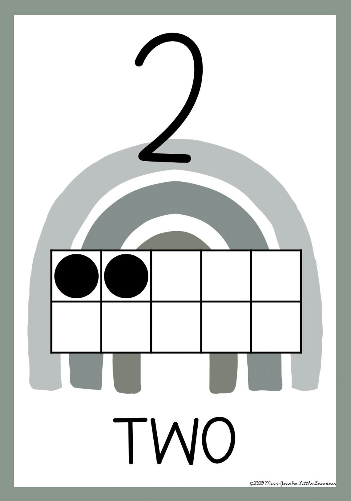 BOHO RAINBOW Number Posters Ten Frames Neutral Rainbow | Etsy