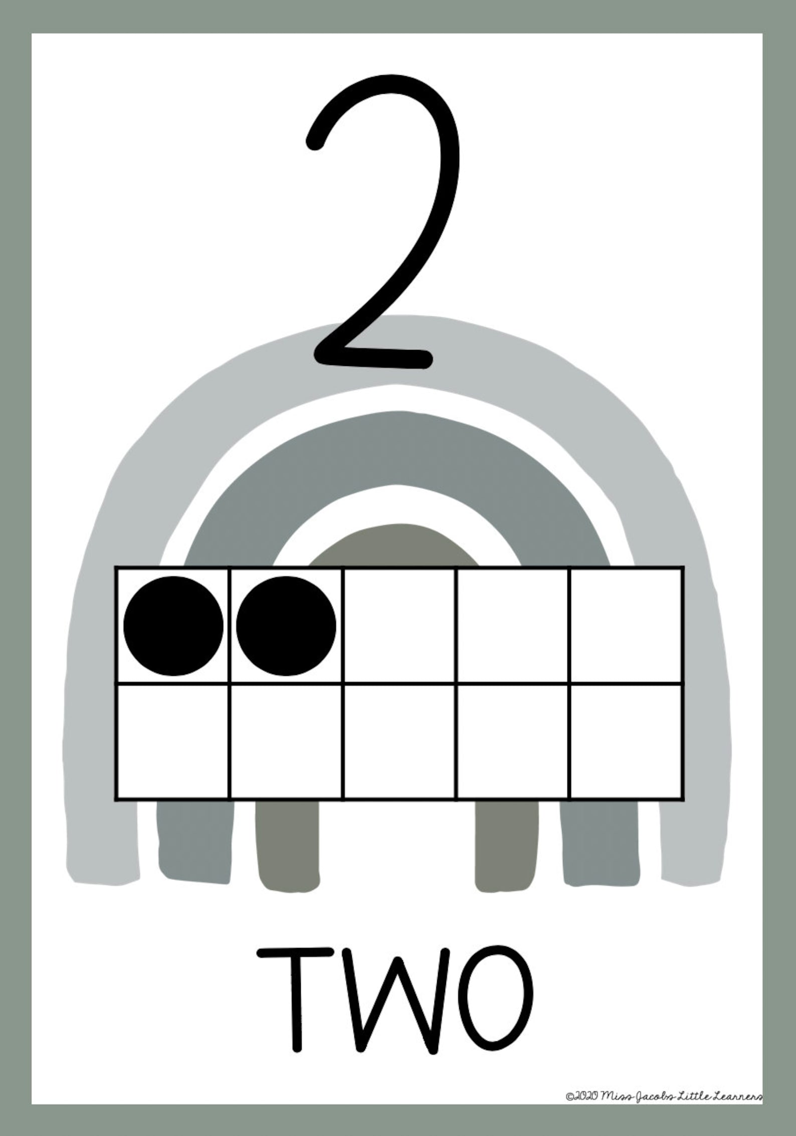 BOHO RAINBOW Number Posters Ten Frames Neutral Rainbow | Etsy