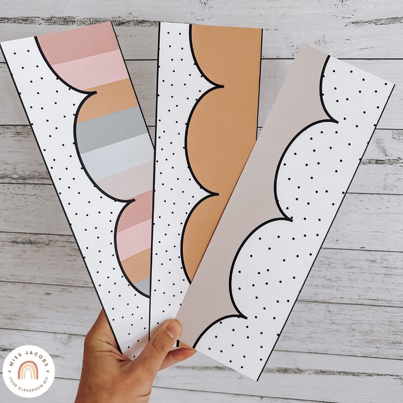 Bulletin Board Borders | Spotty Boho Calm Classroom Decor | Printable ...