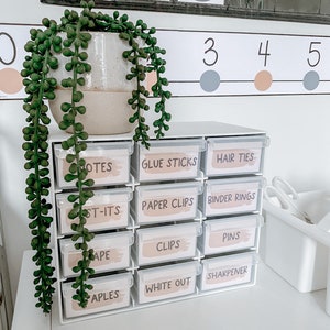 Modern Boho Plants Teacher Toolbox Labels | Editable Rustic Neutral ...
