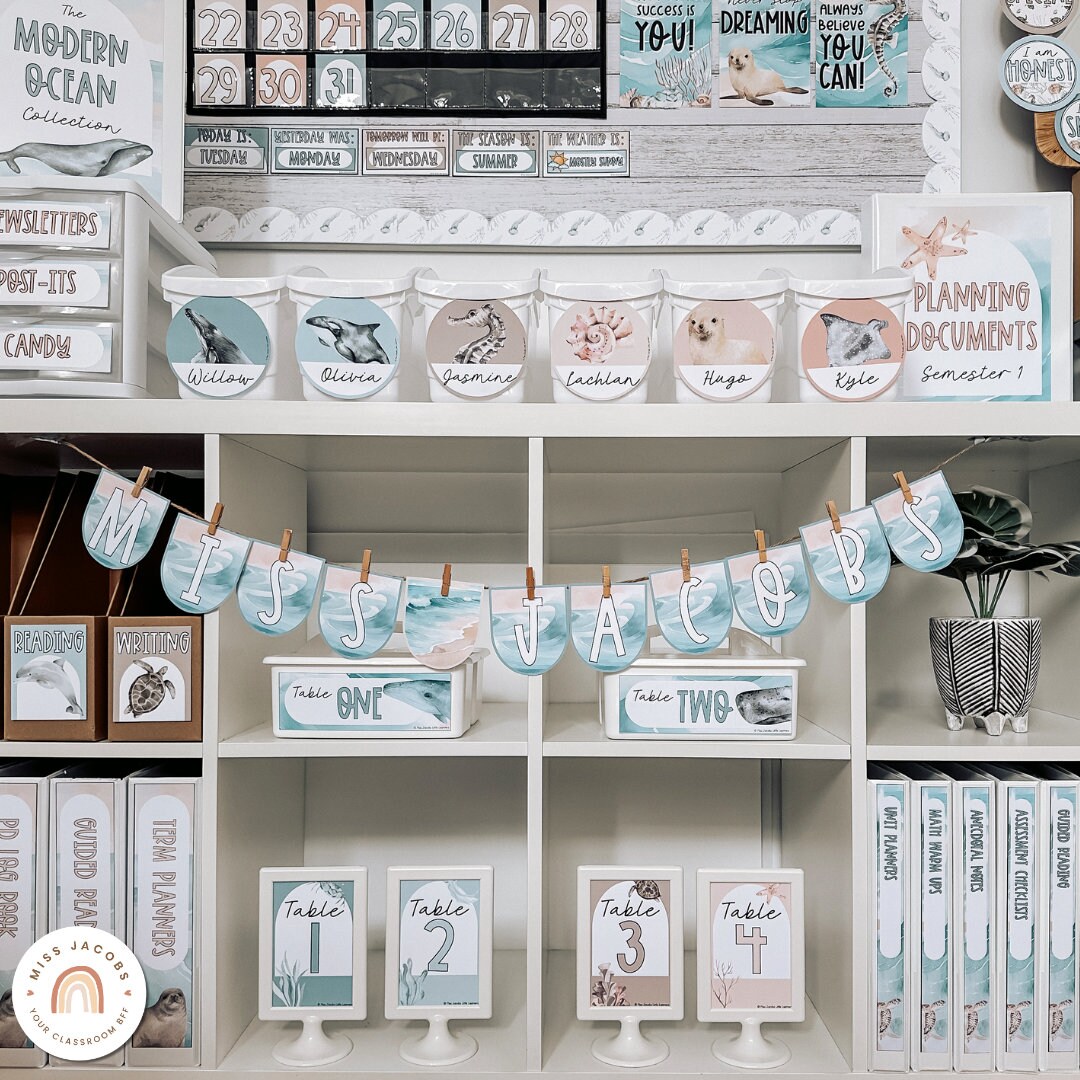 Modern Ocean Classroom Decor Bundle - Etsy