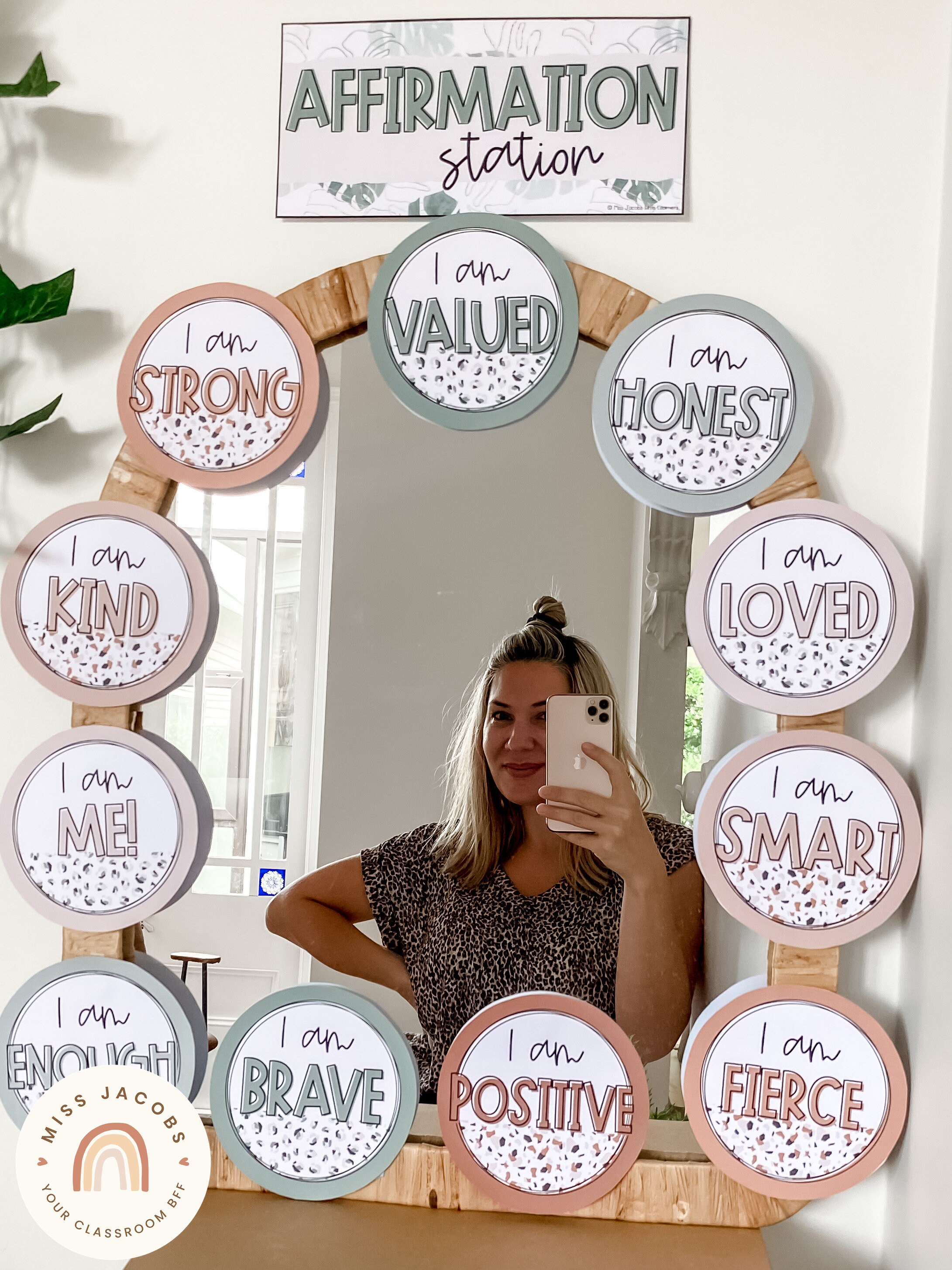 Affirmation Station | MODERN JUNGLE | Classroom Decor | Editable - Etsy