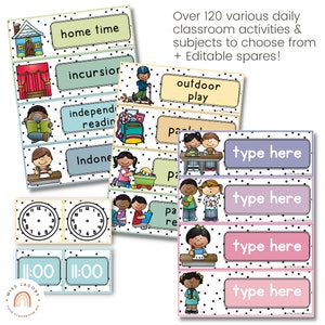 Visual Timetable SPOTTY PASTELS Classroom Decor Editable - Etsy