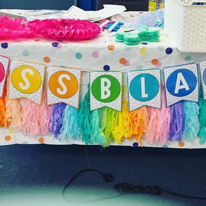 Bulletin Board Bunting | SPOTTY BRIGHTS | Editable - Etsy