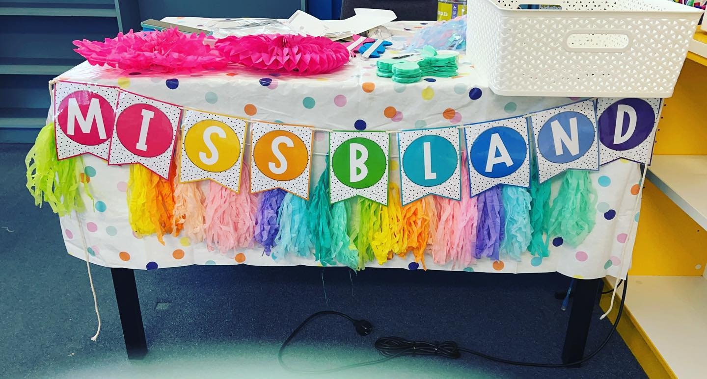 Bulletin Board Bunting | SPOTTY BRIGHTS | Editable - Etsy