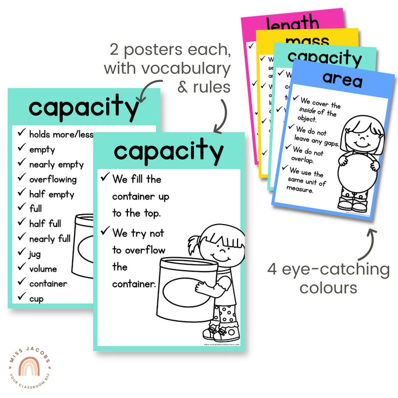Math Posters Bundle RAINBOW BRIGHTS Rainbow Classroom - Etsy