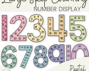 Pastel Rainbow Skip Counting Posters | Large Number Display ...