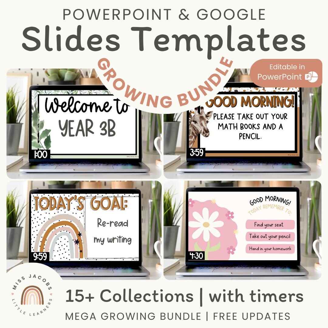 Morning Meeting Google Slides Mega Bundle With Timers, Editable ...