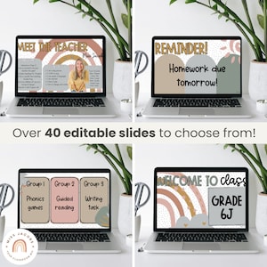 Spotty Boho Google Slides With Timers, Editable Classroom Daily Agenda ...