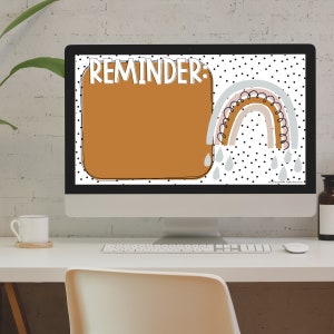 Boho Rainbow Daily Morning Teacher Slides With Timers, Editable Neutral ...