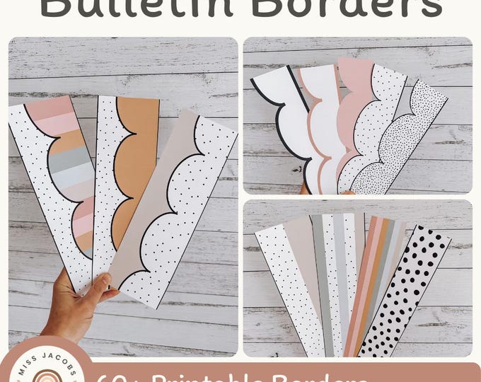 Bulletin Board Borders | Spotty Boho Calm Classroom Decor | Printable ...