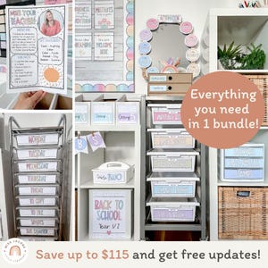 SPOTTY PASTELS Classroom Decor Bundle | Muted Rainbow Decor | Editable ...