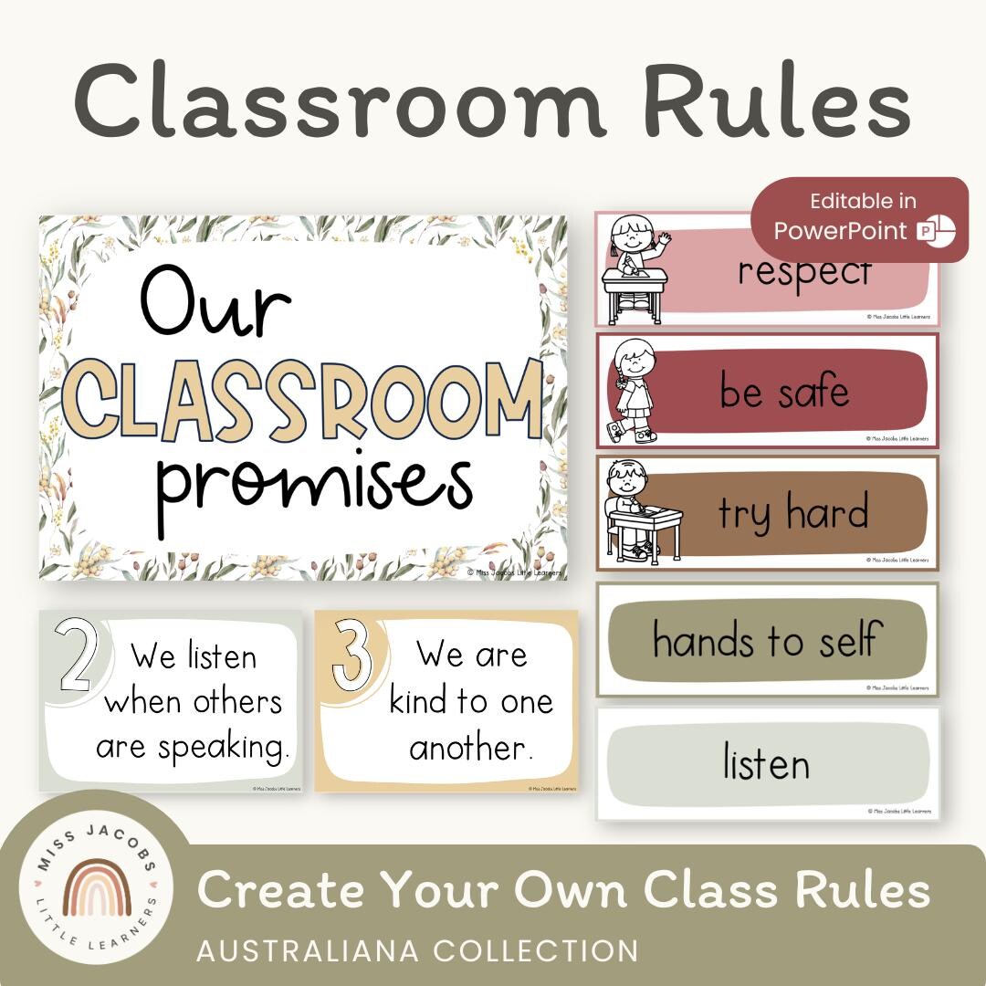 Classroom Rules Posters for Classroom Management | Australiana ...