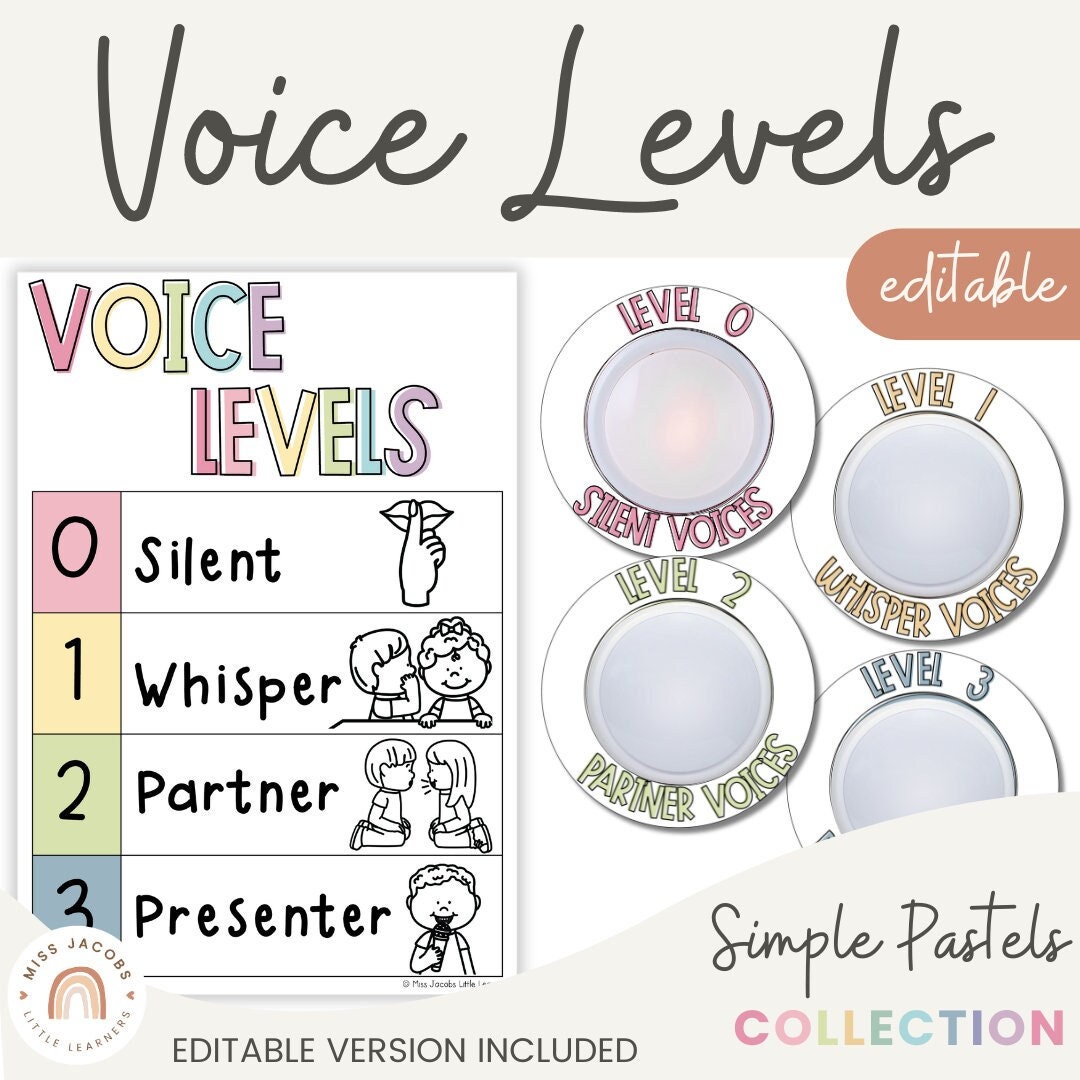 Voice Level Display | PASTELS Classroom Decor - Etsy