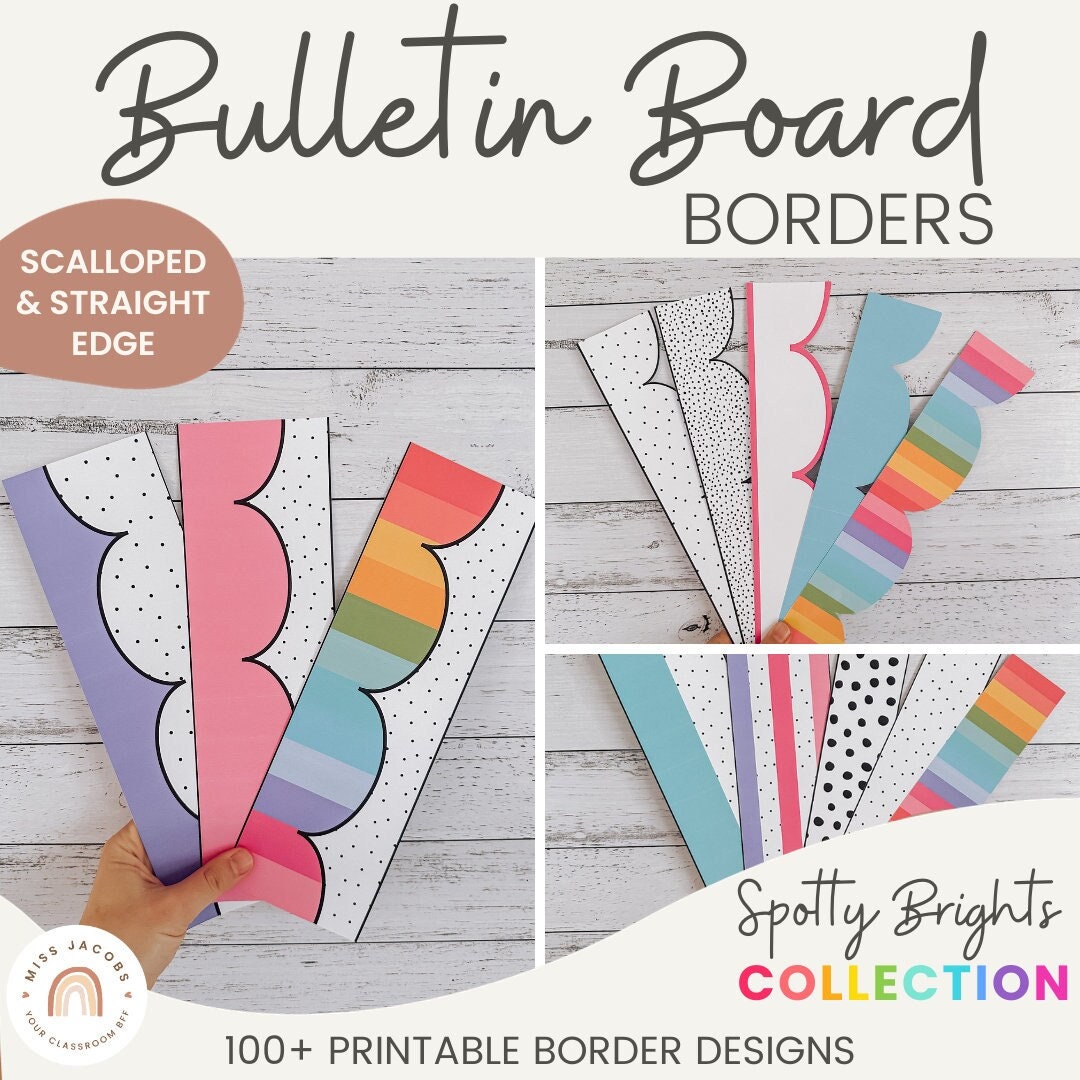 Bulletin Board Borders | Spotty Brights Classroom Decor | Printable ...