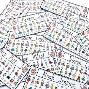 Alphabet Desk Strips With Number Line | Editable Student Name Tags - Etsy