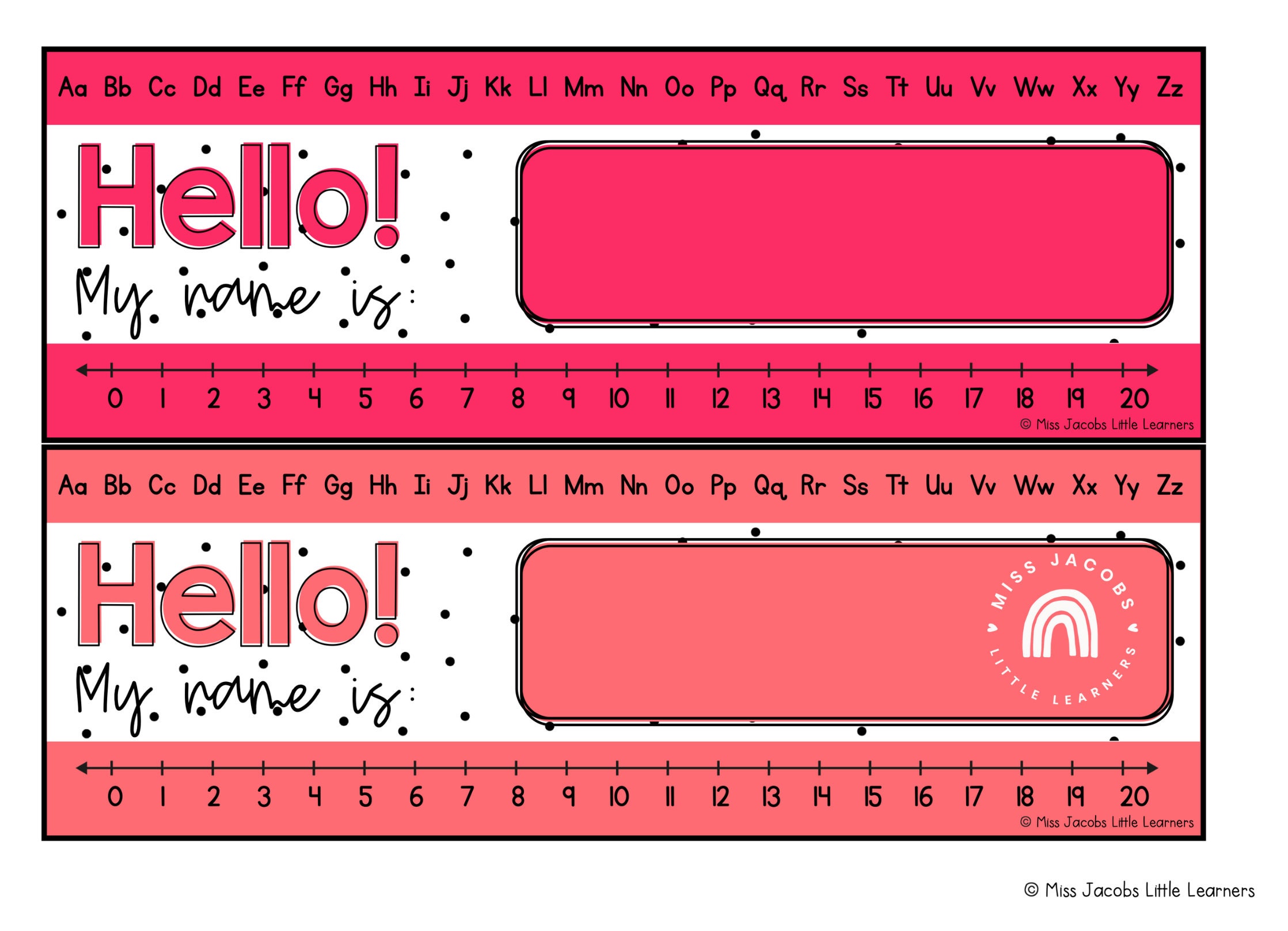 Student Name & Goals Plates | SPOTTY BRIGHTS | Editable - Etsy