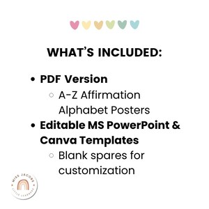 Spotty Pastel Affirmation Alphabet Posters, Rainbow Affirmations for ...