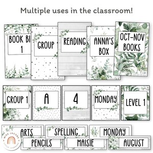 Editable Classroom Labels, Modern Botanical Name & Supply Tags, Tray ...
