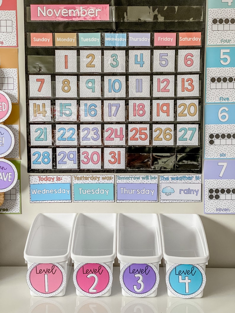 Classroom Calendar and Weather Display SPOTTY BRIGHTS - Etsy