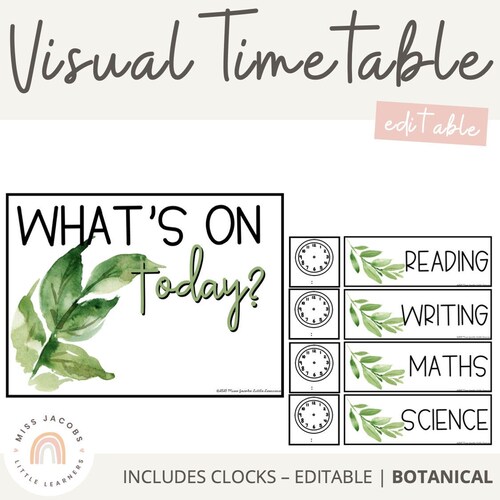 Visual Timetable Botanical - Etsy