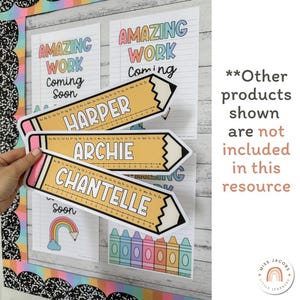Cutesy Student Desk Name Plates, Editable Desk Name Tags, Cute School ...