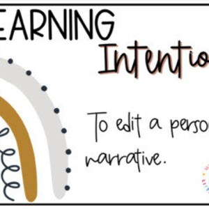 BOHO RAINBOW Learning Intentions | Editable | Neutral Rainbow Classroom ...
