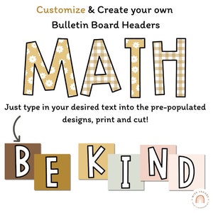 Bulletin Board Lettering Pack Daisy Gingham Neutral - Etsy