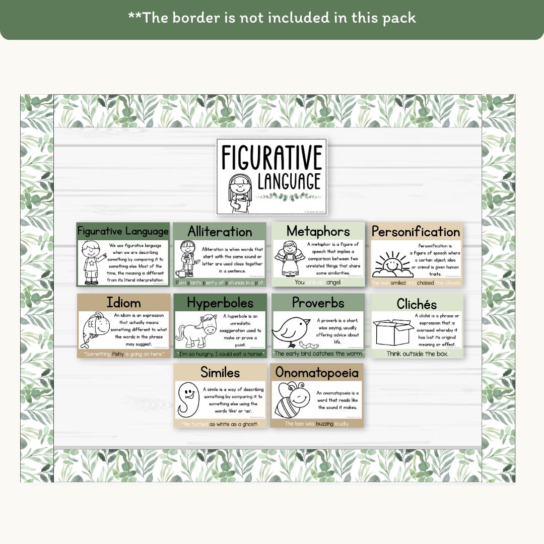 Figurative Language Posters, Modern Botanical Farmhouse Printable ELA ...