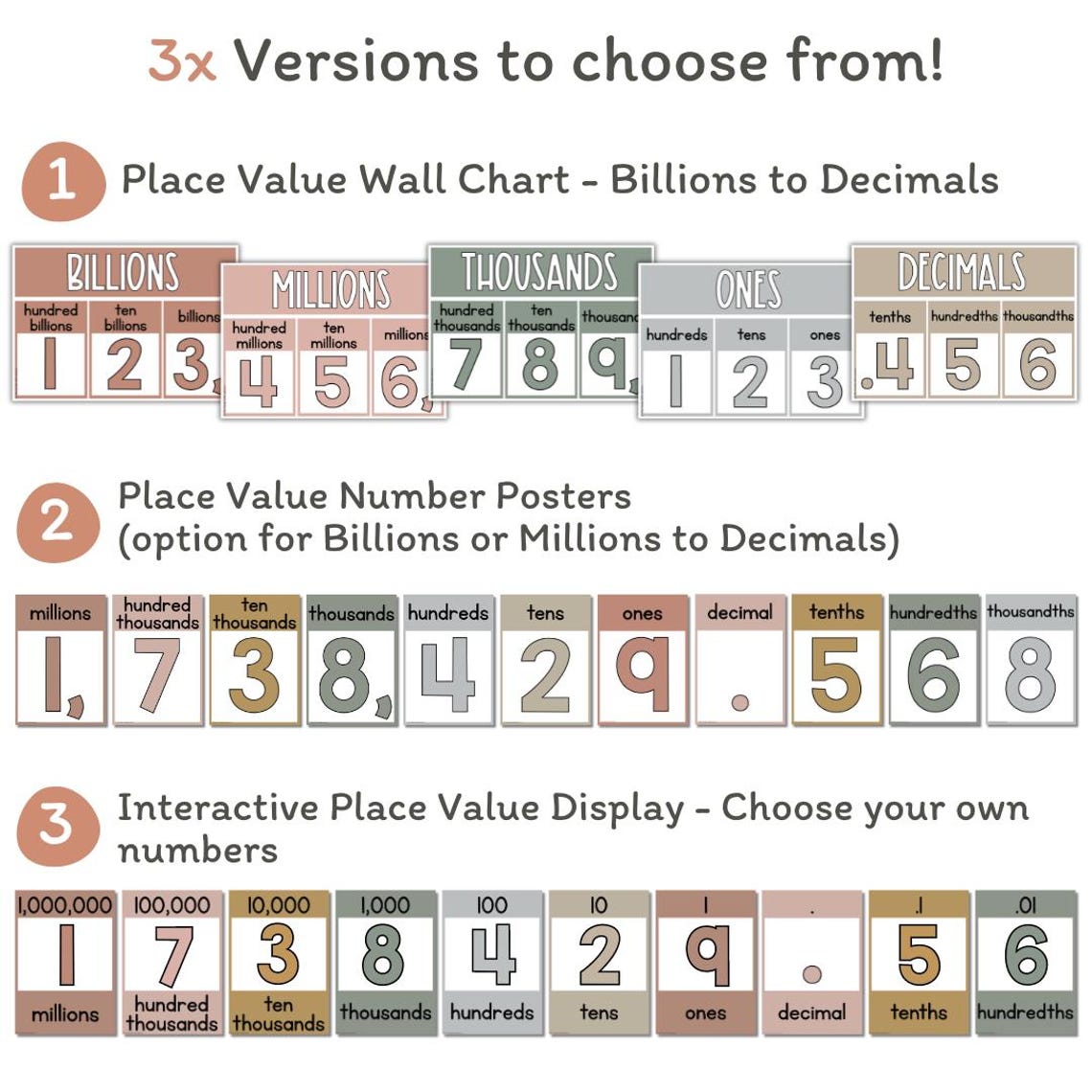 NEUTRAL Place Value Display | NEUTRAL BOHO Color Palette | Neutral ...