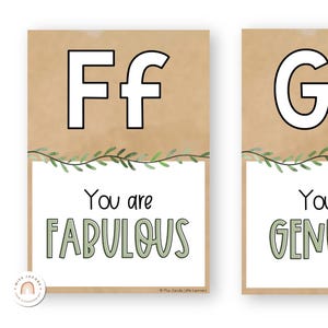 Affirmation Alphabet Posters, Boho Plants Classroom Wall Decor ...