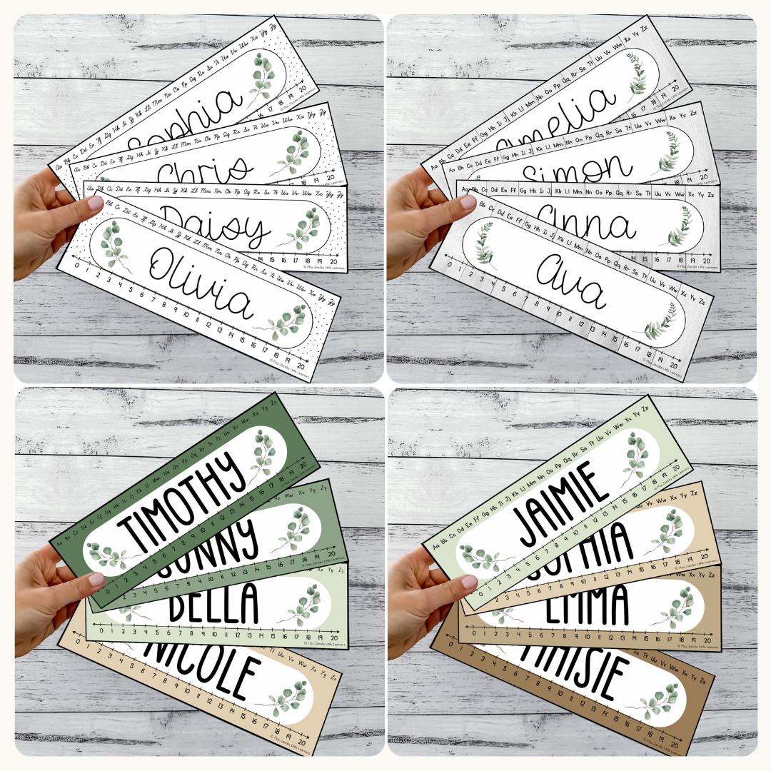 Student Desk Name Tags With Goals, Editable Farmhouse Desk Mats With ...