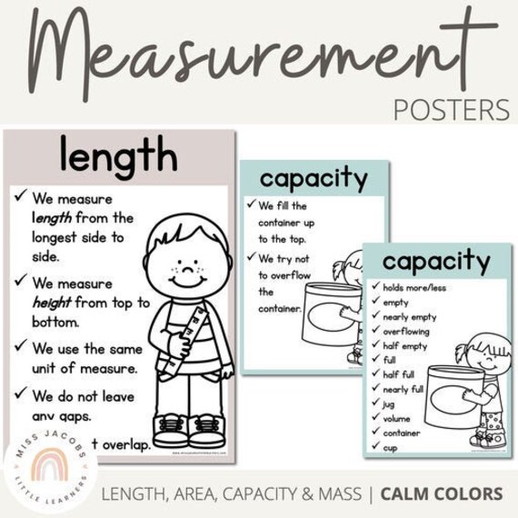 CALM COLORS Measurement Posters Math Posters Modern | Etsy