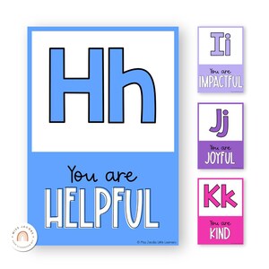 Bright Affirmation Alphabet Posters, Editable Affirmation ABC Poster ...