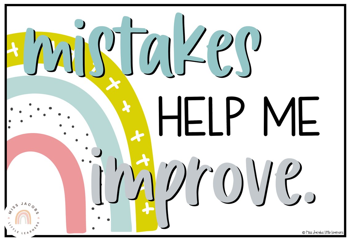 MODERN RAINBOW Growth Mindset Display Calm Colors Classroom - Etsy UK
