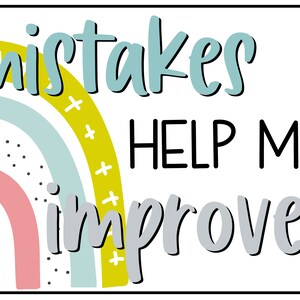 MODERN RAINBOW Growth Mindset Display Calm Colors Classroom - Etsy