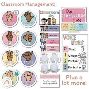 PASTELS Classroom Decor Bundle | Muted Rainbow Decor | Editable - Etsy