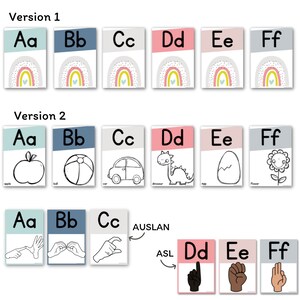 MODERN RAINBOW Alphabet Posters | Editable | Calm Colors Classroom ...
