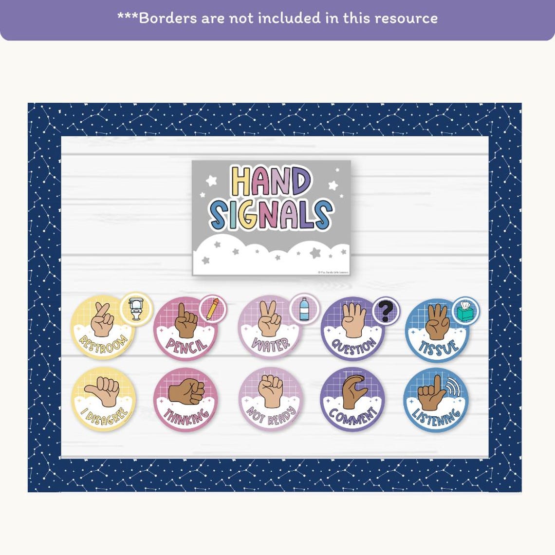 Hand Signal Posters Dreamy Space Theme: Pastel Classroom Management ...