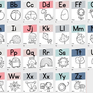 MODERN RAINBOW Alphabet Posters | Editable | Calm Colors Classroom ...