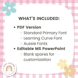 Alphabet Word Wall, Daisy Gingham Pastels Printable Alphabet Word ...