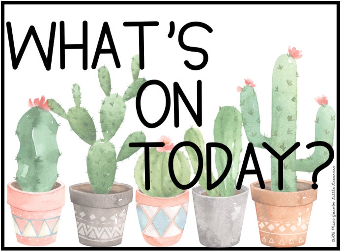 CACTUS Visual Timetable Editable Cactus Classroom Decor - Etsy