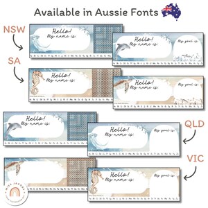 Student Name Tags & Goals Desk Plates | Modern Ocean Classroom Decor ...