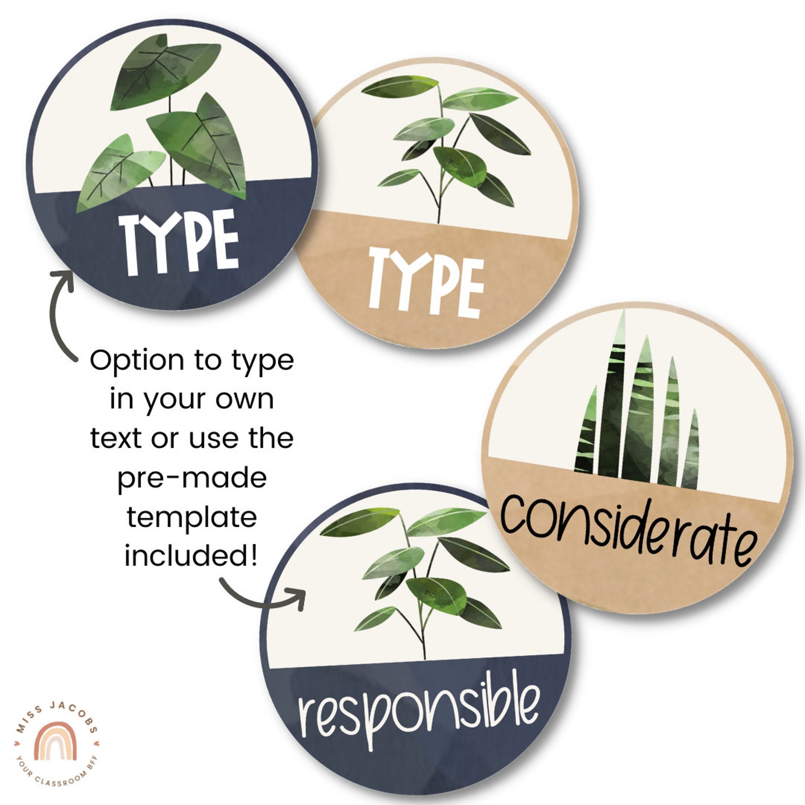 Affirmation Station Labels BOHO PLANTS Positive - Etsy