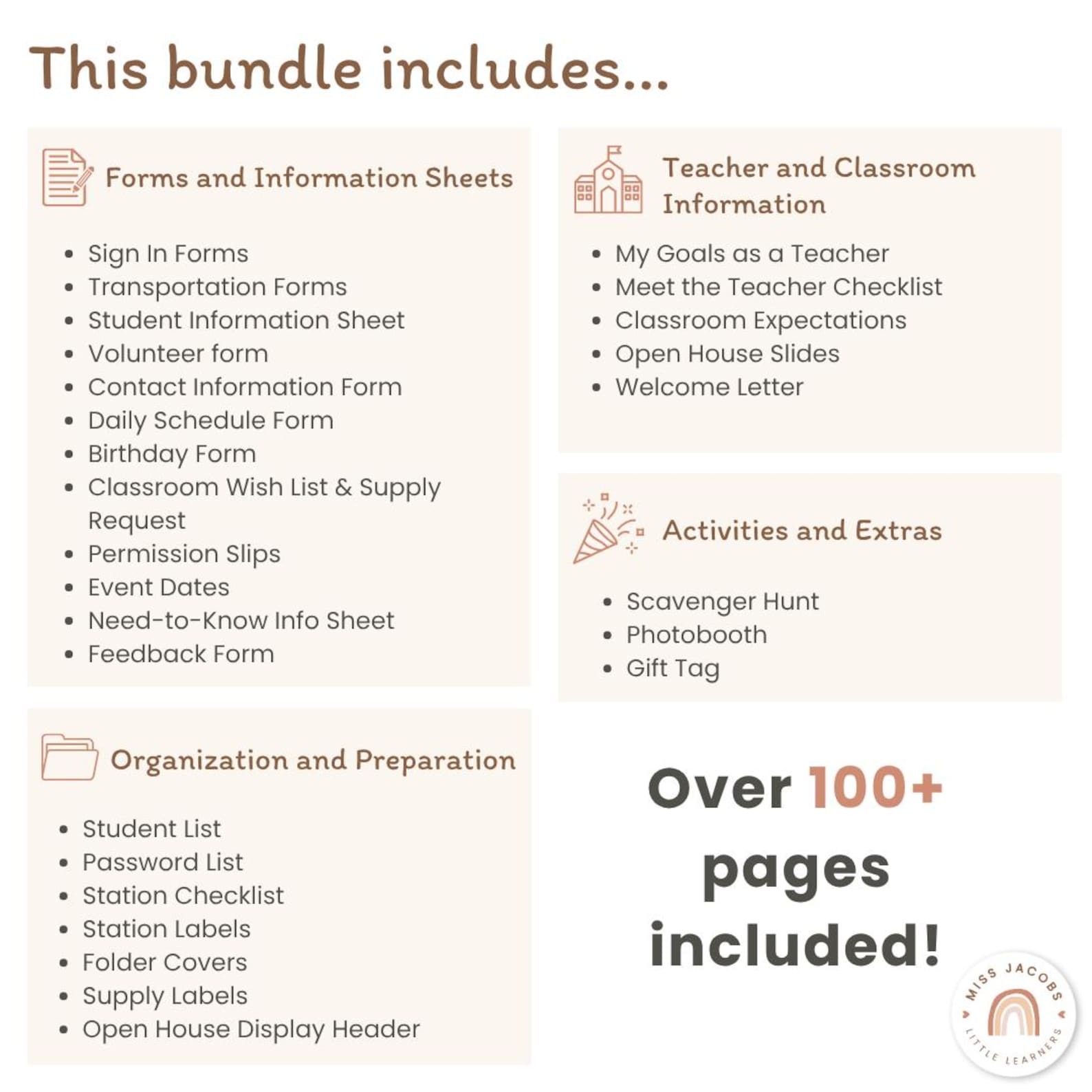 Cutesy Open House Forms Bundle, Editable Meet the Teacher Night Parent ...