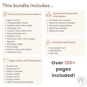 Cutesy Open House Forms Bundle, Editable Meet the Teacher Night Parent ...