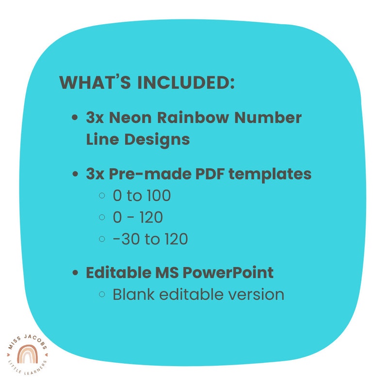 Classroom Number Line Display With Negatives | RAINBOW BRIGHTS - Etsy