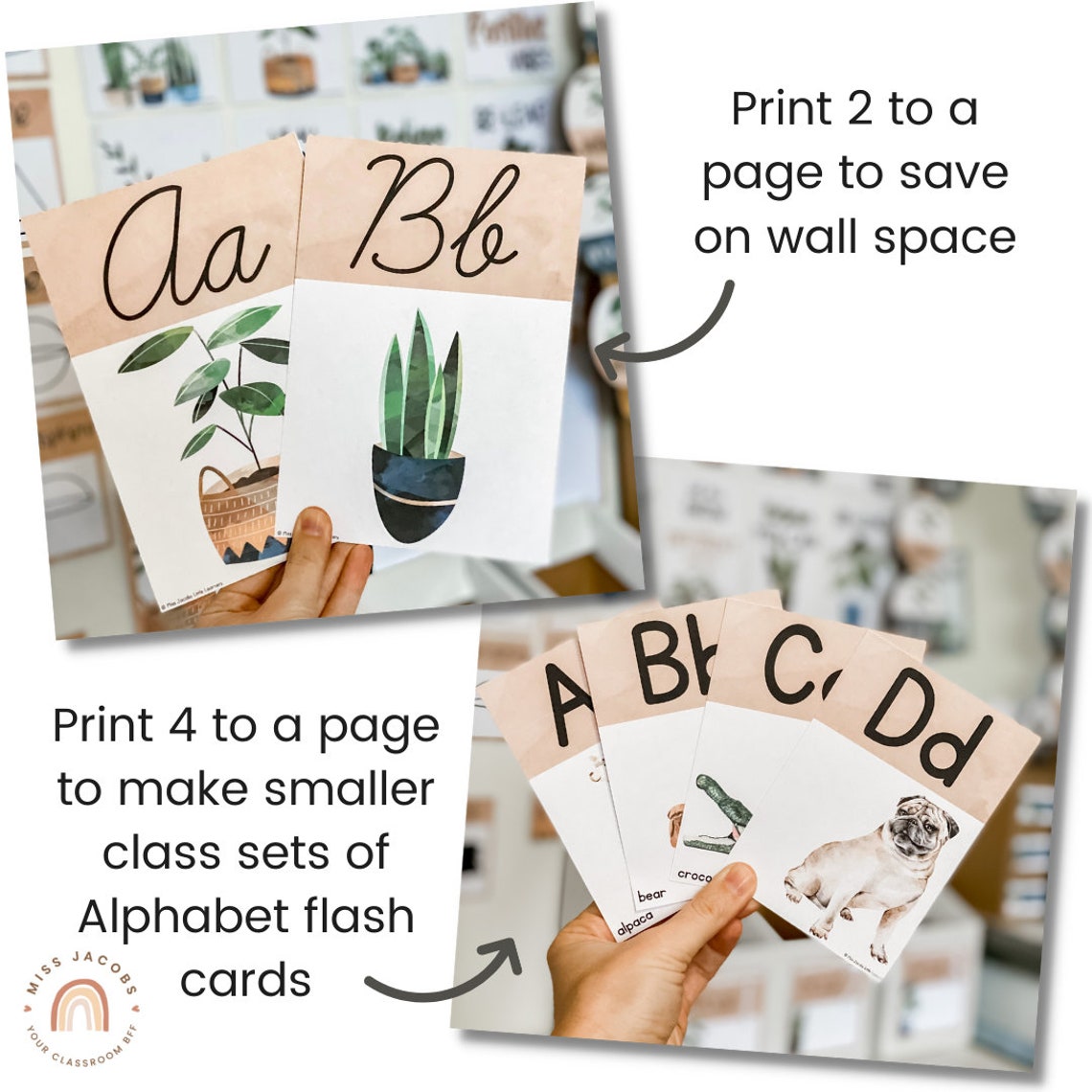 Modern Boho Plants Alphabet Posters Rustic Boho Classroom - Etsy